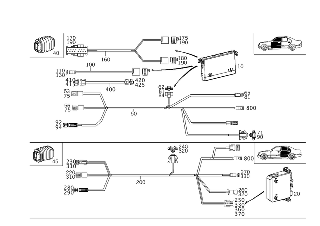 203-540-37-09 - Wiring Harness 2002-2005 Mercedes-Benz | Mercedes-Benz ...