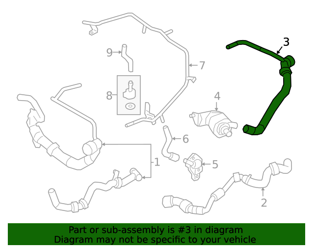 2023 Audi TTS Quattro Radiator Coolant Hose 5Q0-121-051-AA | Audi USA Parts