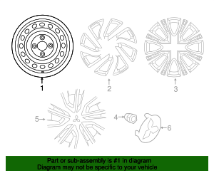 Genuine OEM Wheel, Steel Part# 4250D034 Fits 2014-2020 Mitsubishi ...