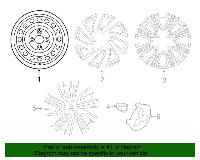 Genuine OEM Wheel, Steel Part# 4250C506 Fits 2017-2021 Mitsubishi ...