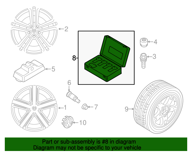 2004-2017 Volkswagen Touareg Wheel Lock Kit 2H0-698-137 | vwpartscenter