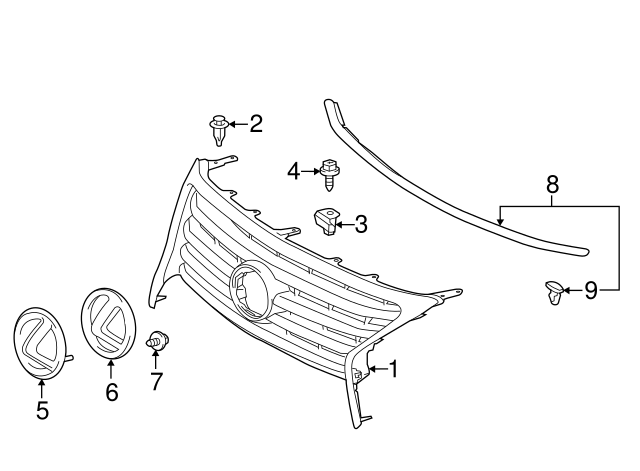 5310160920 - Grille 2013-2015 Lexus LX570 | AutoNation Parts