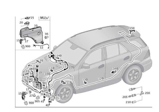 2013-2019 Mercedes-Benz Hose Line 166-860-09-00 | Mercedes-Benz Parts