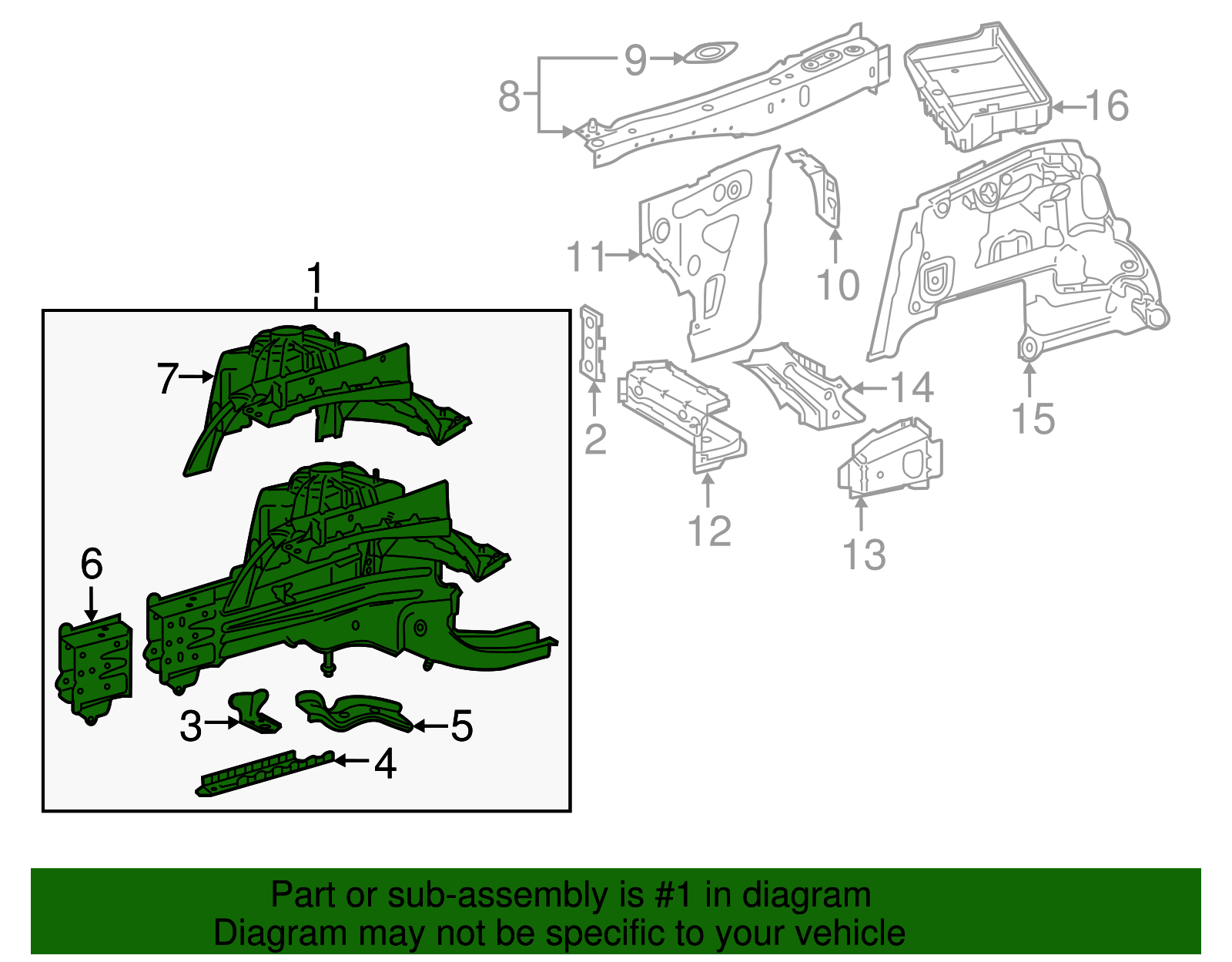205-620-87-00 - Apron/Rail Assembly 2015-2023 Mercedes-Benz ...