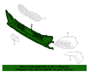 51118075480 - 2020-2021 BMW Lower Grille (51-11-8-075-480) | BMW of ...