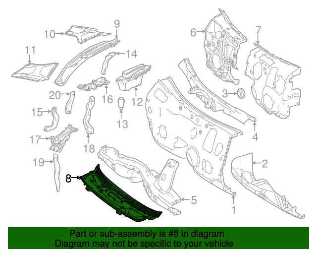 222-830-06-00-64 - Cowl Grille 2014-2019 Mercedes-Benz | Mercedes-Benz ...