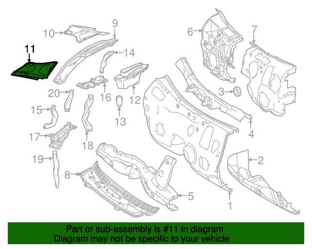 2014-2021 Mercedes-Benz Cowl Side Panel 222-680-01-07 | AutoNationParts.com