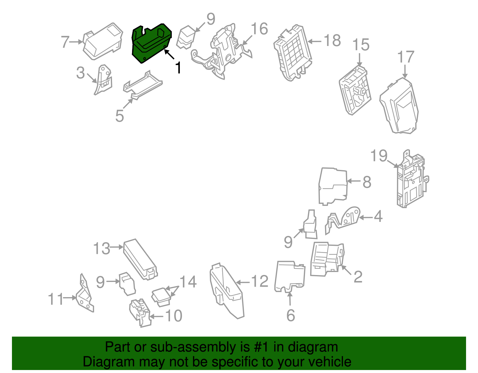 2009-2025 Nissan Relay Box 24384-JK60A | Nissan Parts Central