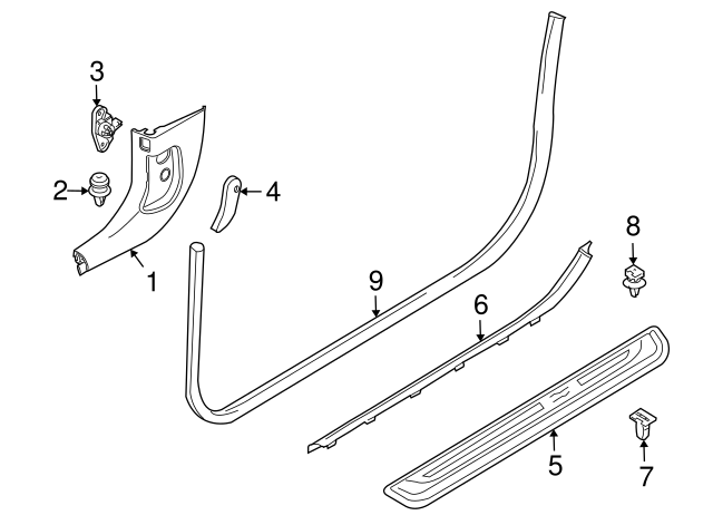 Genuine BMW 07-14-7-119-500 | Kick Panel Retainer | FREE Shipping on ...