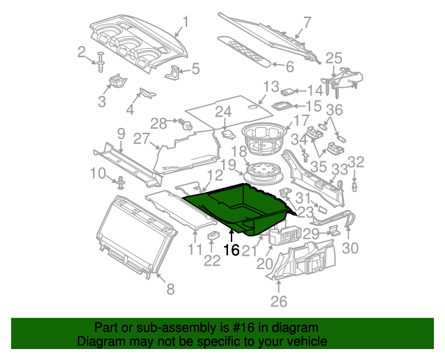 Panel Spare Tire Well 211-690-07-00-9F08 | Mercedes-Benz Parts
