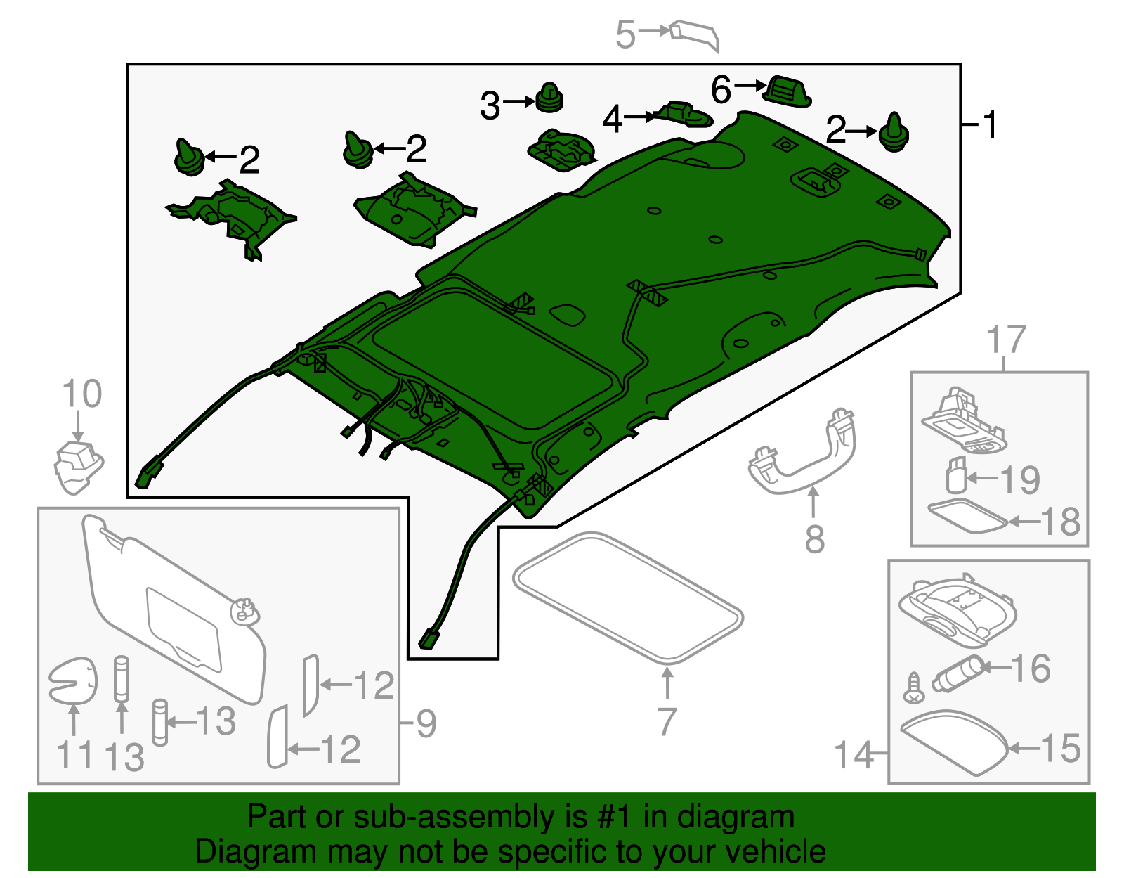 94416AL02AME - Headliner 2015-2017 Subaru Outback | Subaru Direct Wholesale