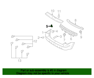 2008-2012 Ford Escape Bumper Cover Reinforcement Nut -W710677-S300 ...