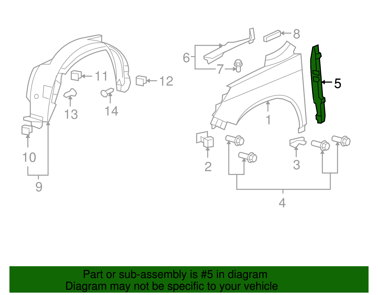74155-SWA-A00 - 2007-2009 Honda CR-V - Enclosure L Front Fender | Honda ...