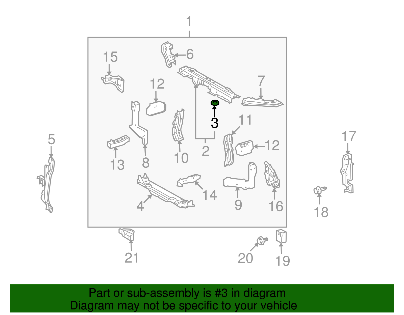 53283-30010 - Radiator Support Panel Reinforcement 2006-2015 Toyota ...