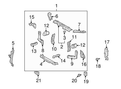 Radiator Support for 2006 Toyota Highlander | Toyota Parts Center