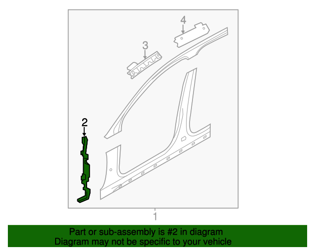 4G0-809-075-A - Body A-Pillar Reinforcement Bracket 2012-2018 Audi ...