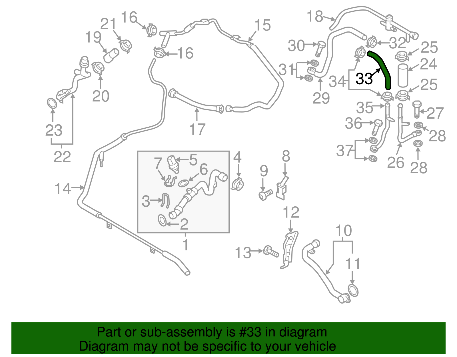 2013-2016 Volkswagen Touareg Coolant Hose 059-121-453-G | OEM VW Parts Haus
