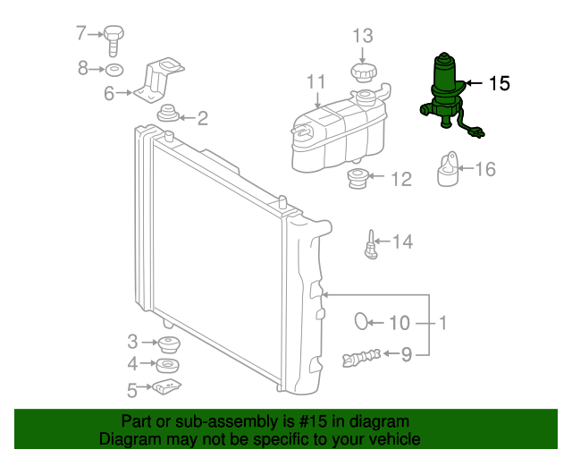 001-835-13-64 - Engine Auxiliary Water Pump 2000-2015 Mercedes-Benz ...