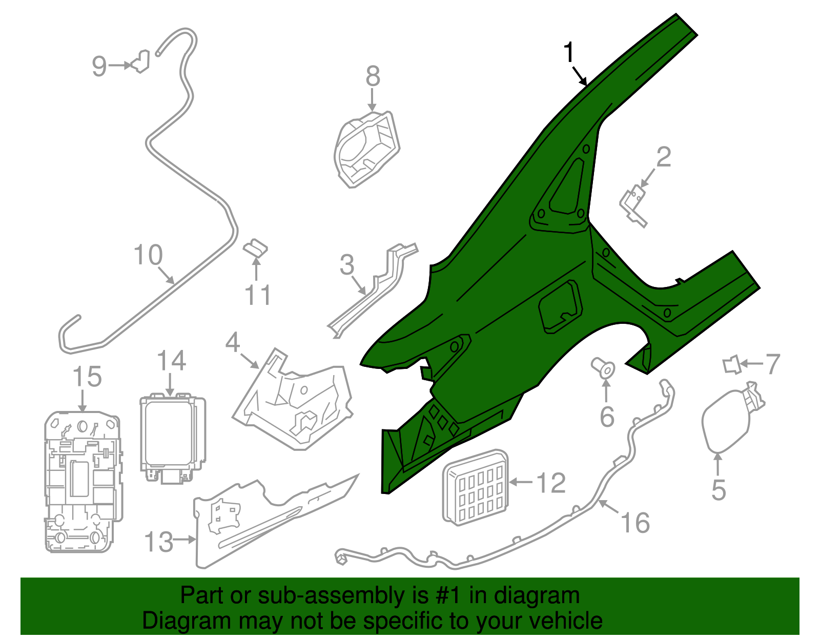 2013-2019 Nissan Sentra Quarter Panel GH101-3SGMA | TascaParts.com