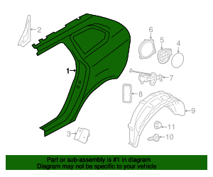 2010-2017 Volvo XC60 Quarter Panel 31416142 | TascaParts.com
