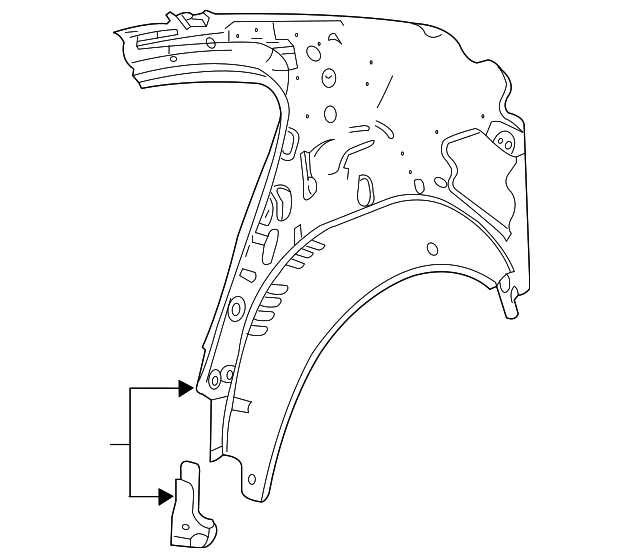 2010-2016 Buick LaCrosse GM 23449441 Rear Driver Side Inner Quarter ...