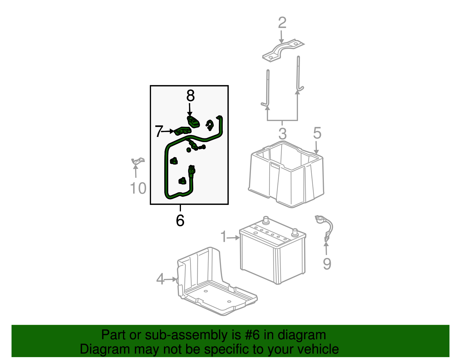 32410-SDB-A00 - Positive Cable 2003-2007 Honda Accord | Honda Parts Online