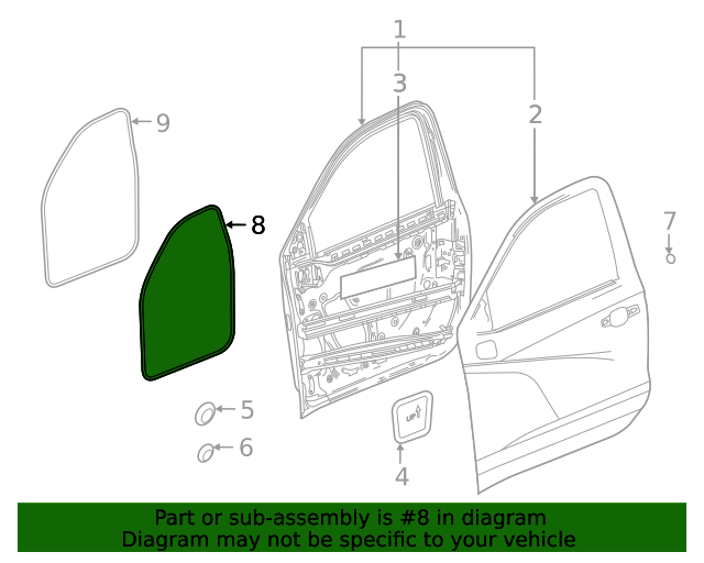 Front Passenger Side Door Weatherstrip 84741732 | GMPartsDirect.com