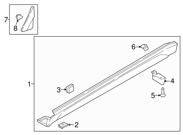 2019-2021 Hyundai Tucson Rocker Molding 87752-D3000-CA | OEM Hyundai Parts