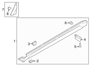 2019-2021 Hyundai Tucson Rocker Molding 87752-D3000-CA | OEM Parts Online