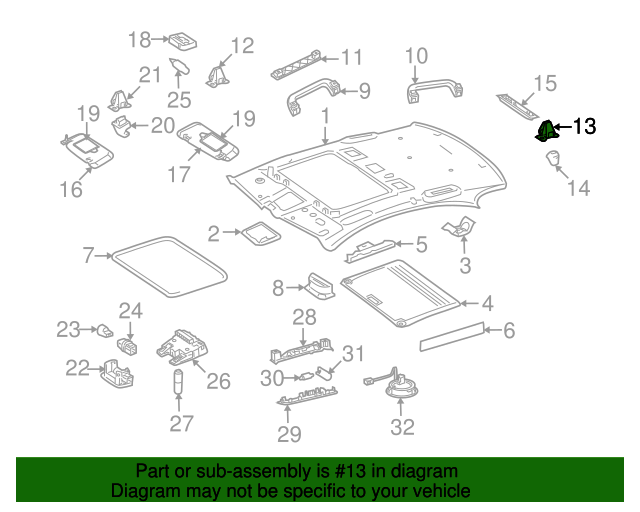 002-991-10-70 - Grip Handle Front Clip 2007-2013 Mercedes-Benz ...