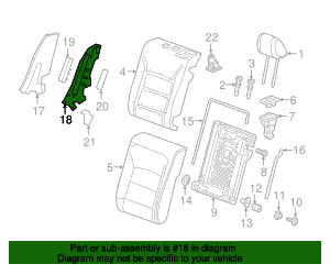 2016-2019 Chevrolet Cruze Rear Driver Side Seat Bolster Foundation ...