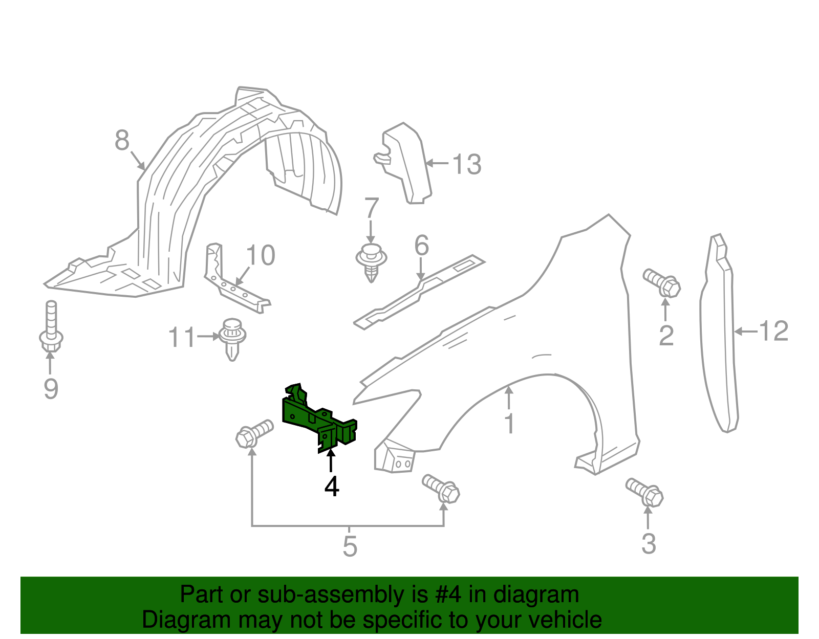 2014-2021 Mazda 6 Fender Front Bracket GHP9-52-240D | OEM Parts Online