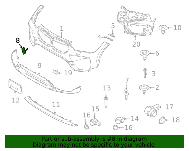 51-11-9-451-693 - Bumper Trim 2020-2022 BMW X1 | AutoNationParts.com