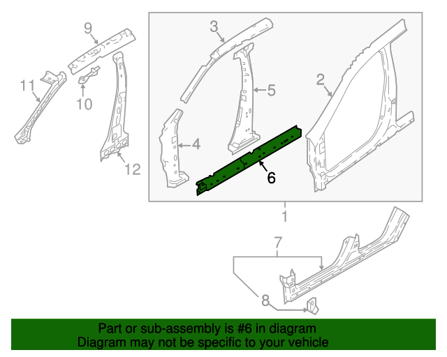 2022 Nissan Rogue Sport Rocker Reinforced 76424-6MR0A | QuirkParts