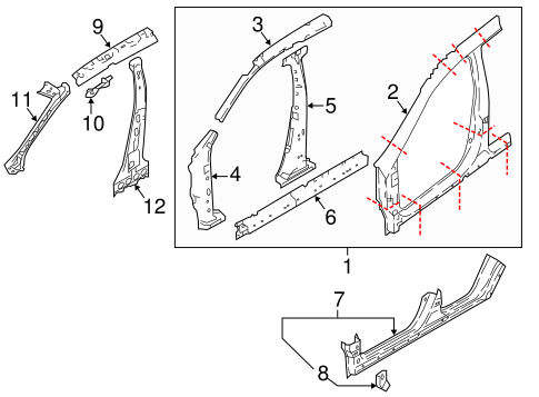 Inner Components for 2019 Nissan Rogue Sport | Nissan Parts Central
