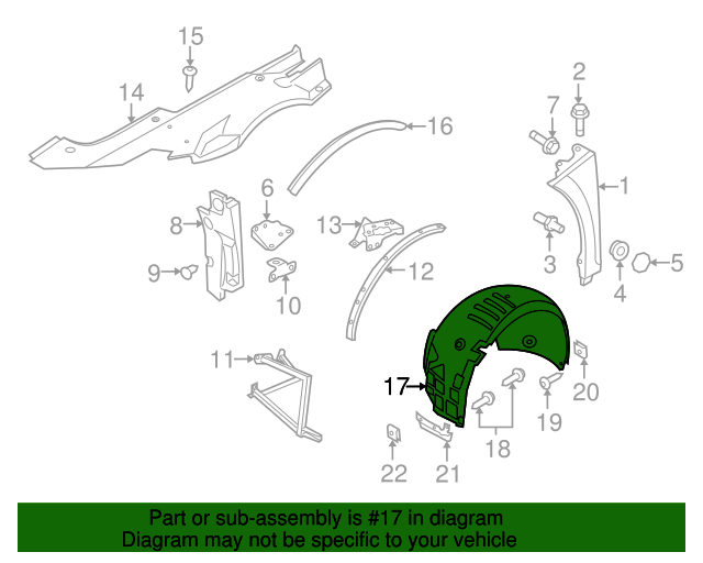 420-821-172-F - Fender Splash Shield 2008-2015 Audi R8 ...