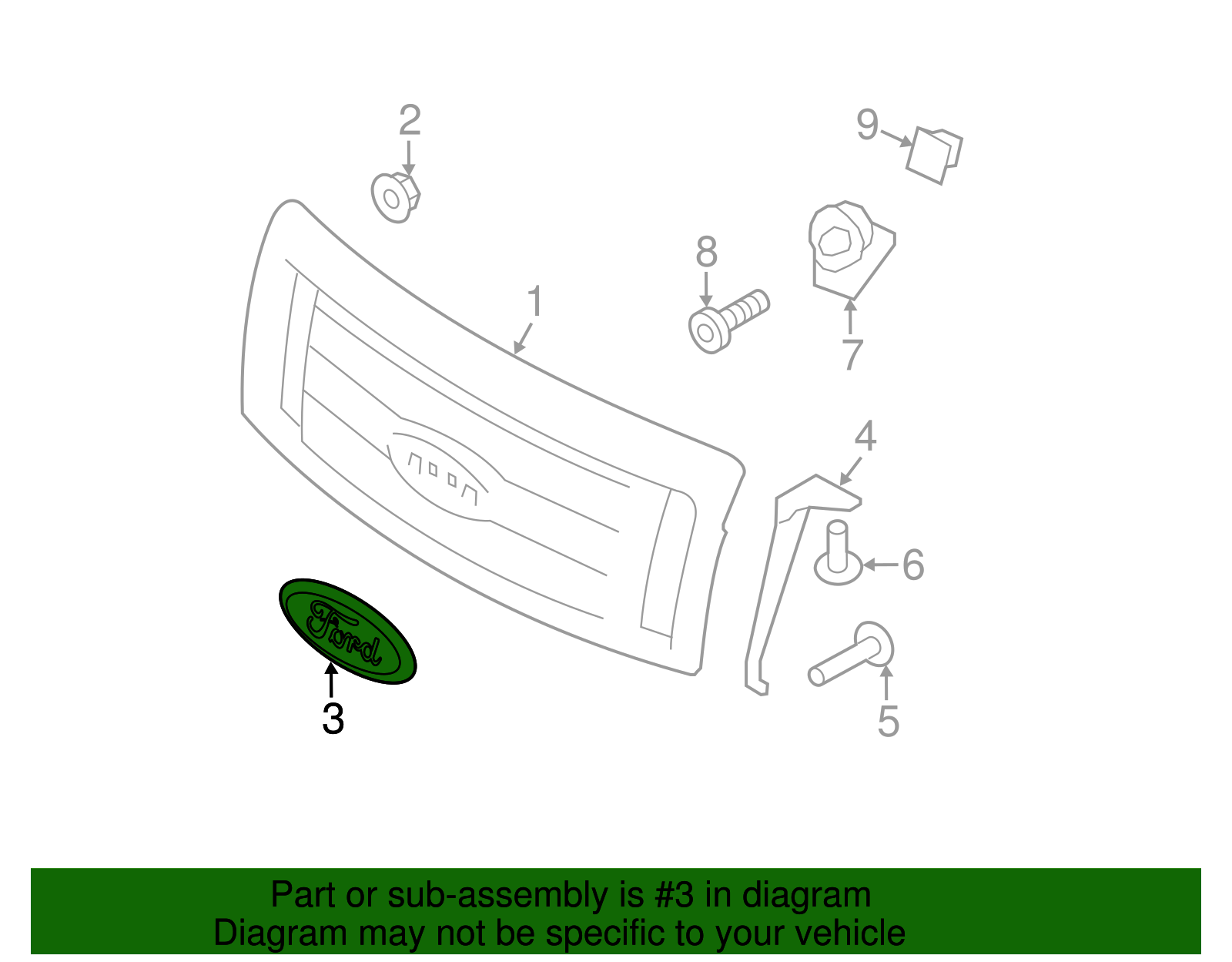 Genuine OEM Ford Part - Ornament CL3Z-8213-A | Genuine OEM Ford Parts ...