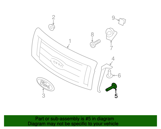 W709931-S439 - Grille Bracket Bolt 2009-2016 Ford | Big 3 Auto Parts
