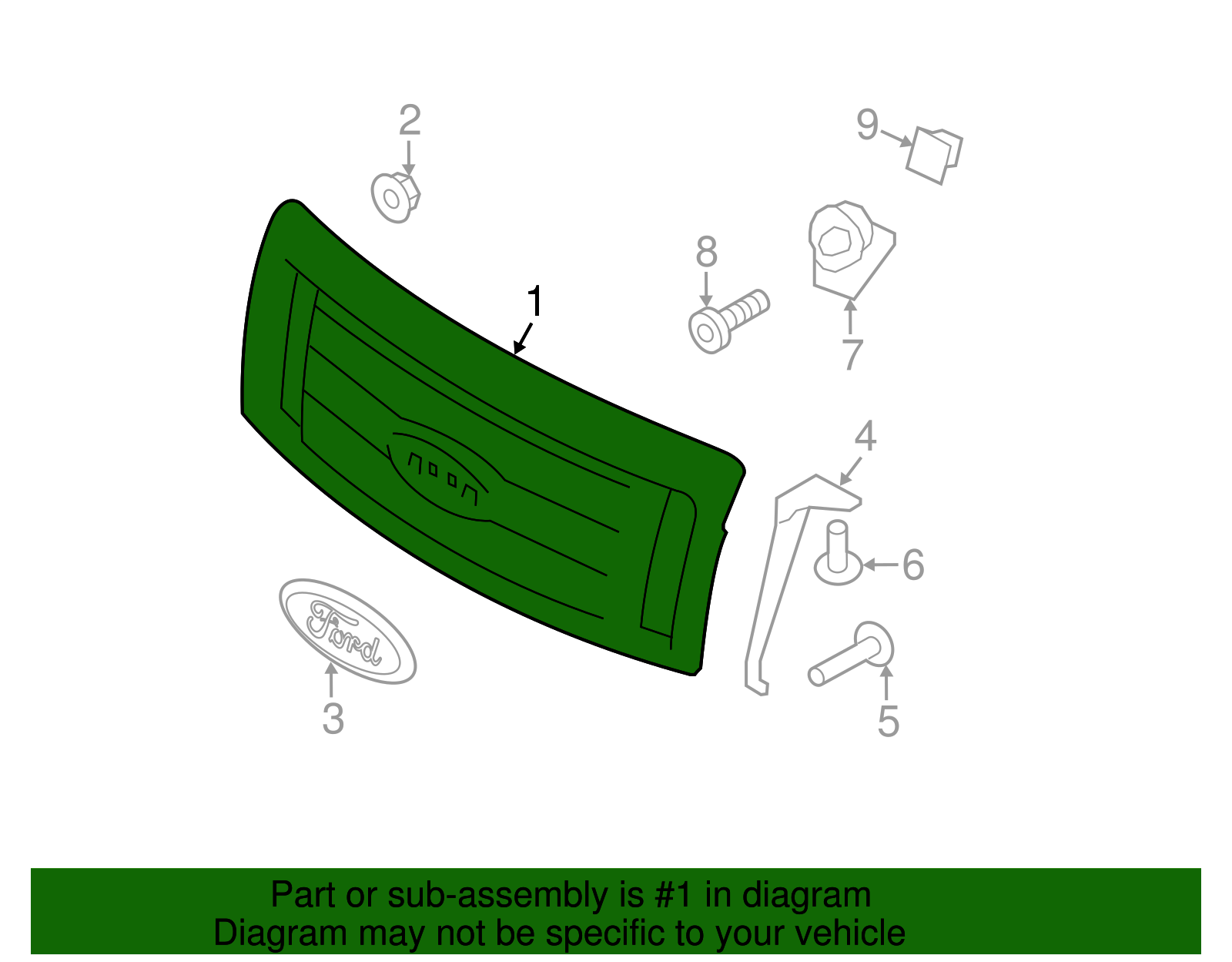 2009-2012 Ford F-150 | Grille | 9L3Z-8200-D | Walls' Ford Parts