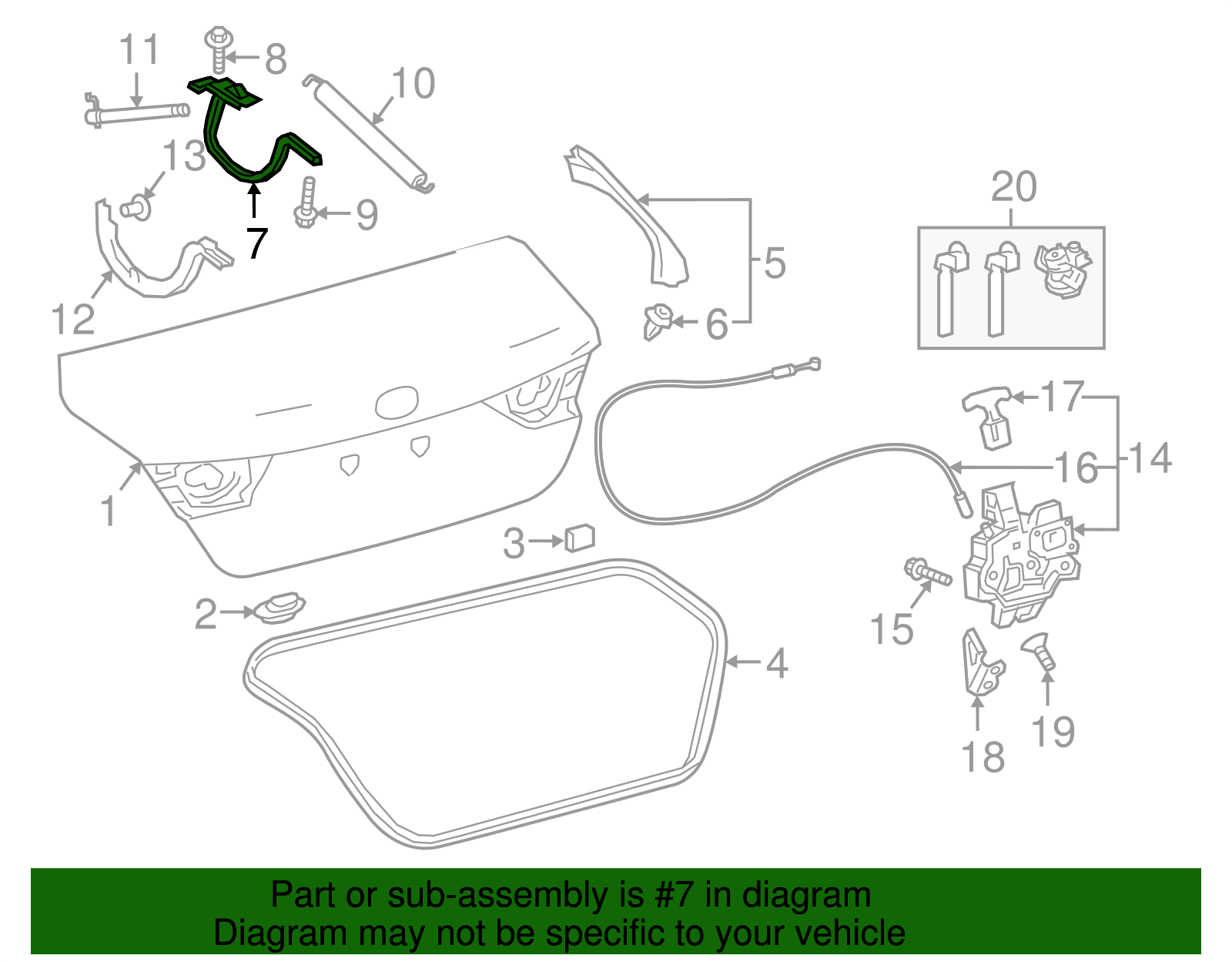 2018 Toyota Camry Deck Lid Hinge 64520-33071 | Sparks Parts