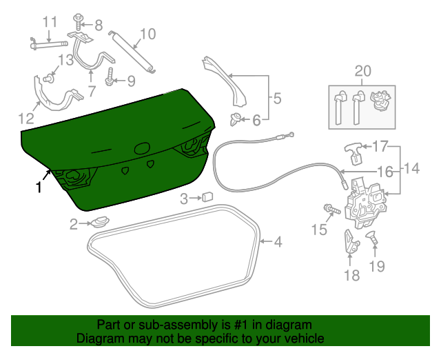 64401-06F40 - Trunk Lid - 2018-2023 Toyota Camry | OEM Genuine Toyota Parts