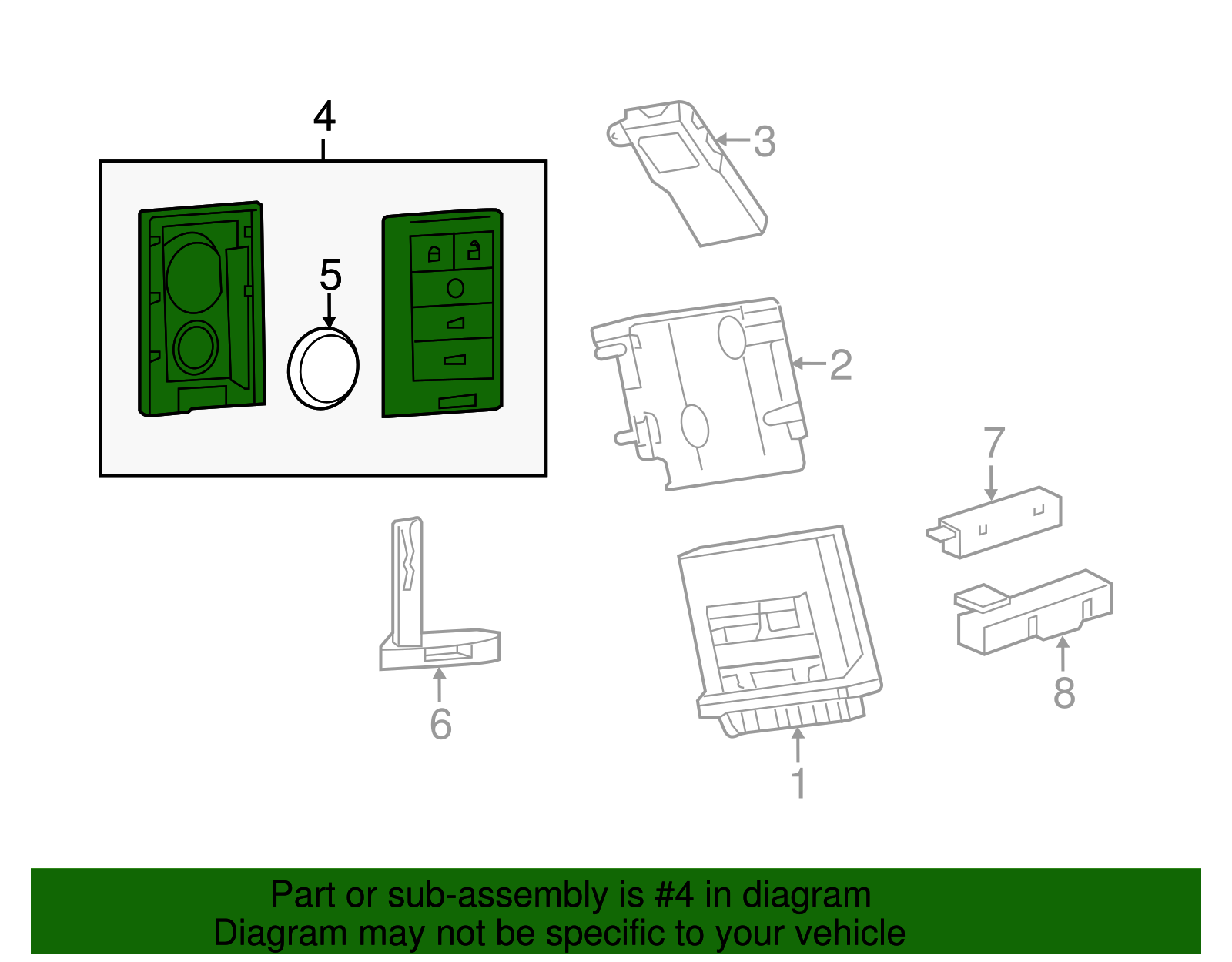 2016-2021 Cadillac Transmitter 13544041 | OEM Parts Online