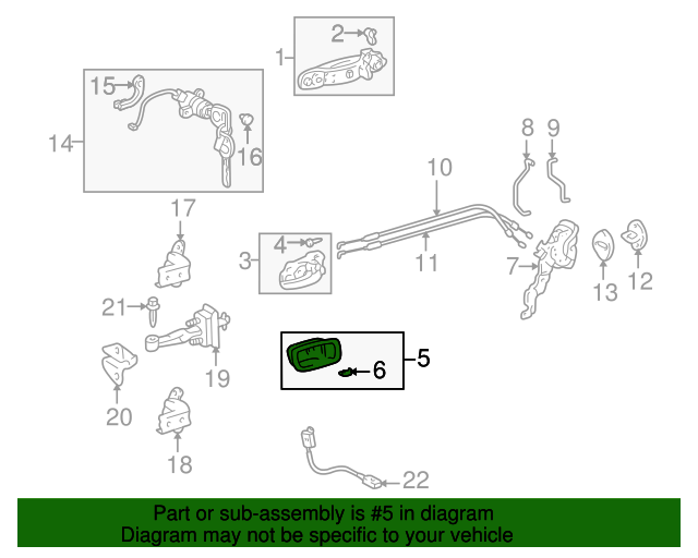 2001-2005 Lexus Handle Bezel 69277-22090-B6 | OEM Parts Online