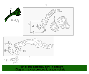 60610-TR0-A00ZZ - Member, R Front Wheelhouse (Upper) 2012 Honda Civic ...