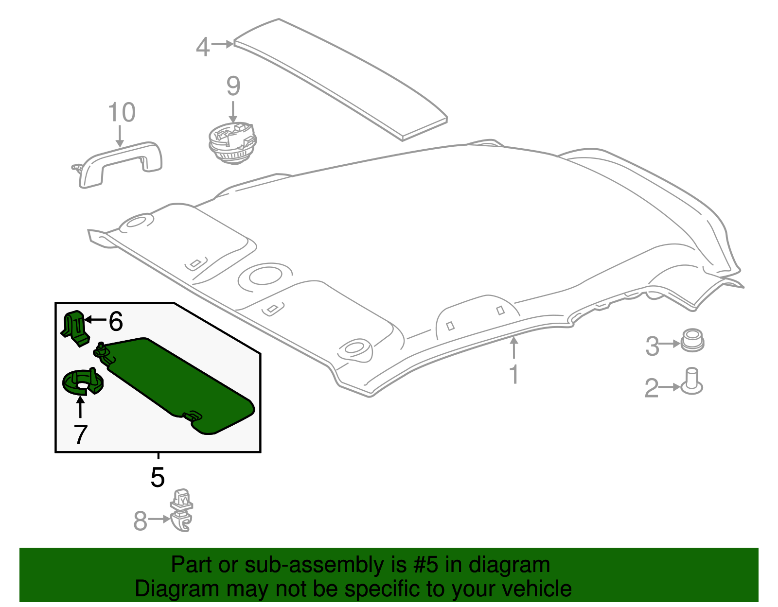 2012-2015 Scion iQ Sun Visor - DRIVERS SIDE 74320-74070-B0 | Toyota ...