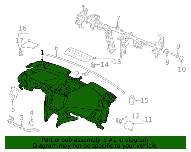 2019-2023 Subaru Crosstrek Instrument Panel 66049FL130 | Subaru Parts ...