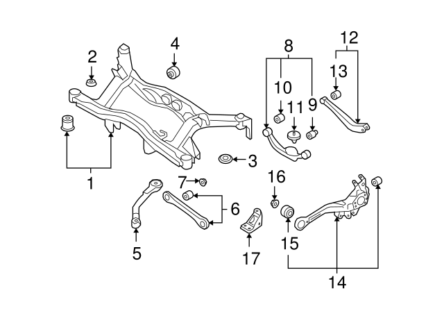 1999-2009 Subaru Lateral Link Assembly / Rear Suspension Upper ...
