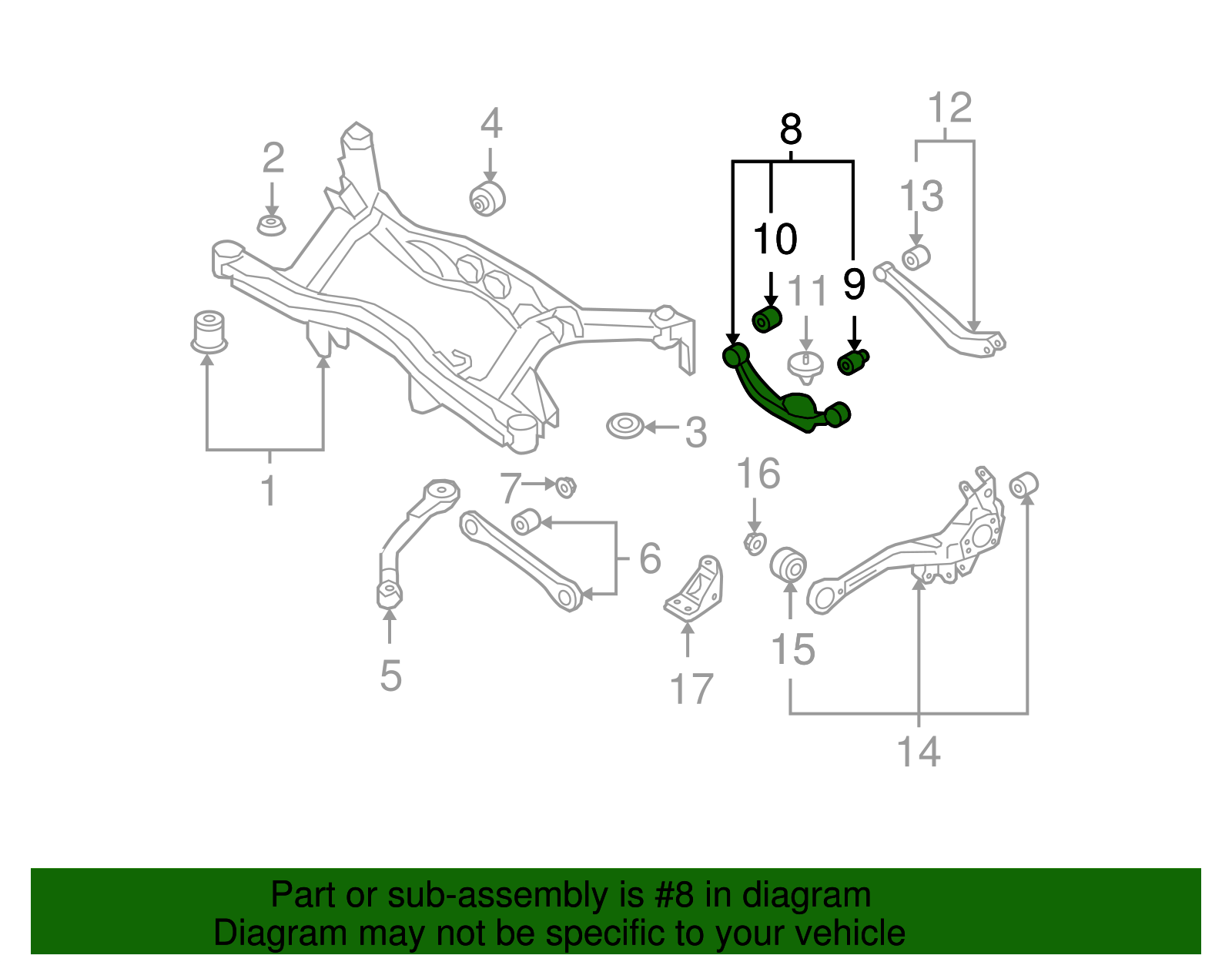 1999-2009 Subaru Upper Control Arm 20250AE021 | OEM Parts Online