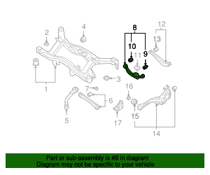 1999-2009 Subaru Lateral Link Assembly / Rear Suspension Upper ...
