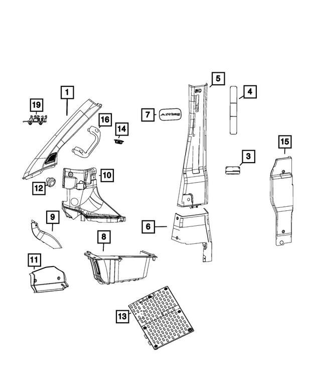 2025 Ram A Pillar Molding, Left 7SY45LA6AA | Mopar eStore